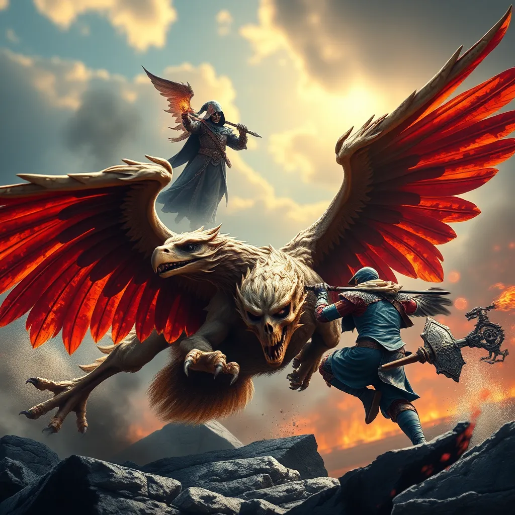 Epic Battle with a Griffin and Skeleton Wizard : LevelUpTalk