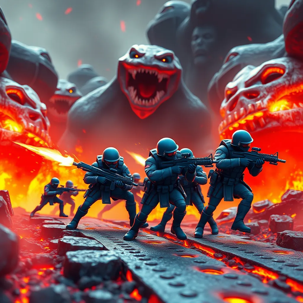 Flash Game Featuring Blue Soldiers Versus Lava Monsters : LevelUpTalk