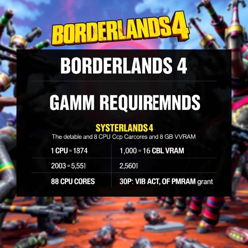 Borderlands 4 Demands 8 CPU Cores and 8 GB VRAM : LevelUpTalk