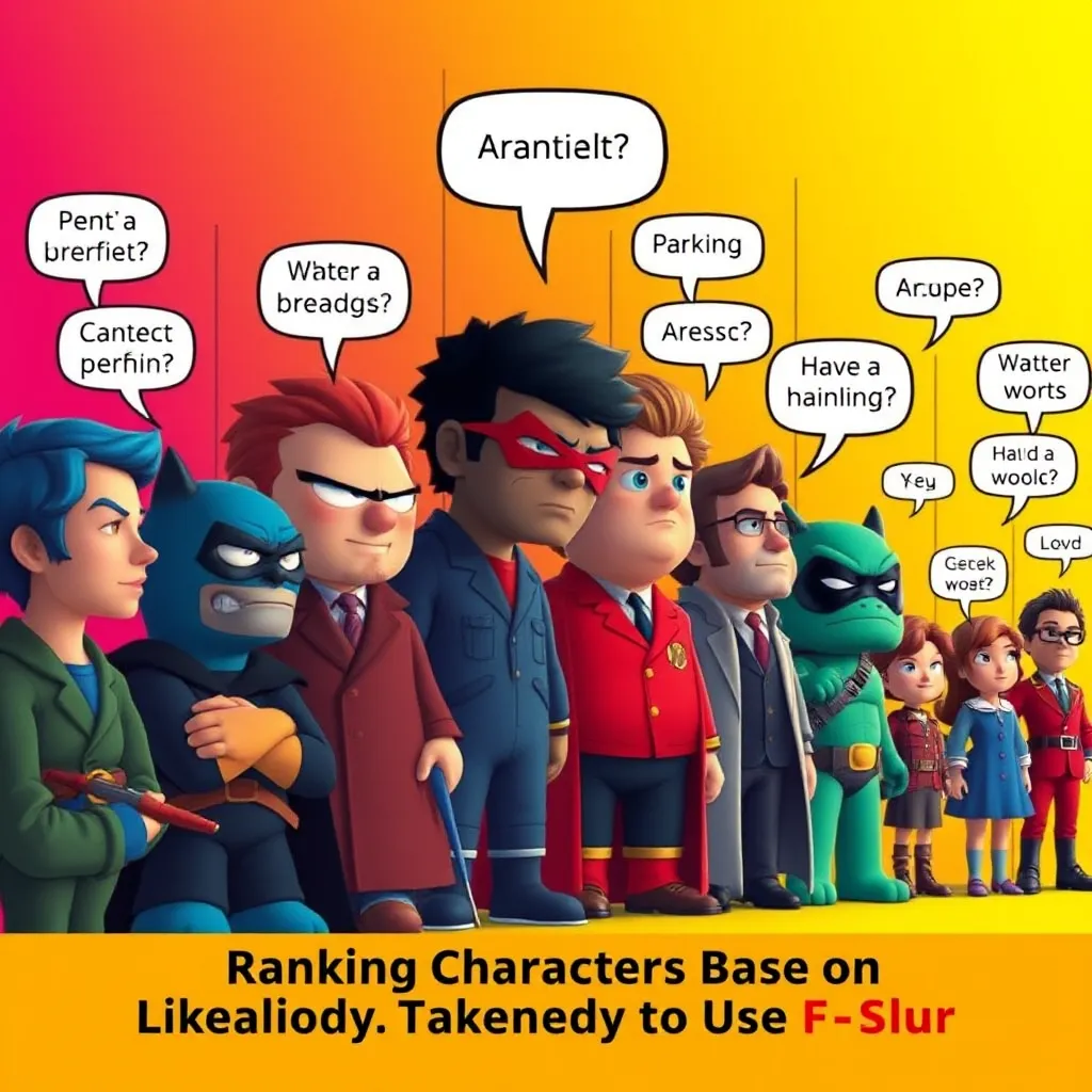 Ranking Characters Based on Likelihood to Use F-Slur : LevelUpTalk