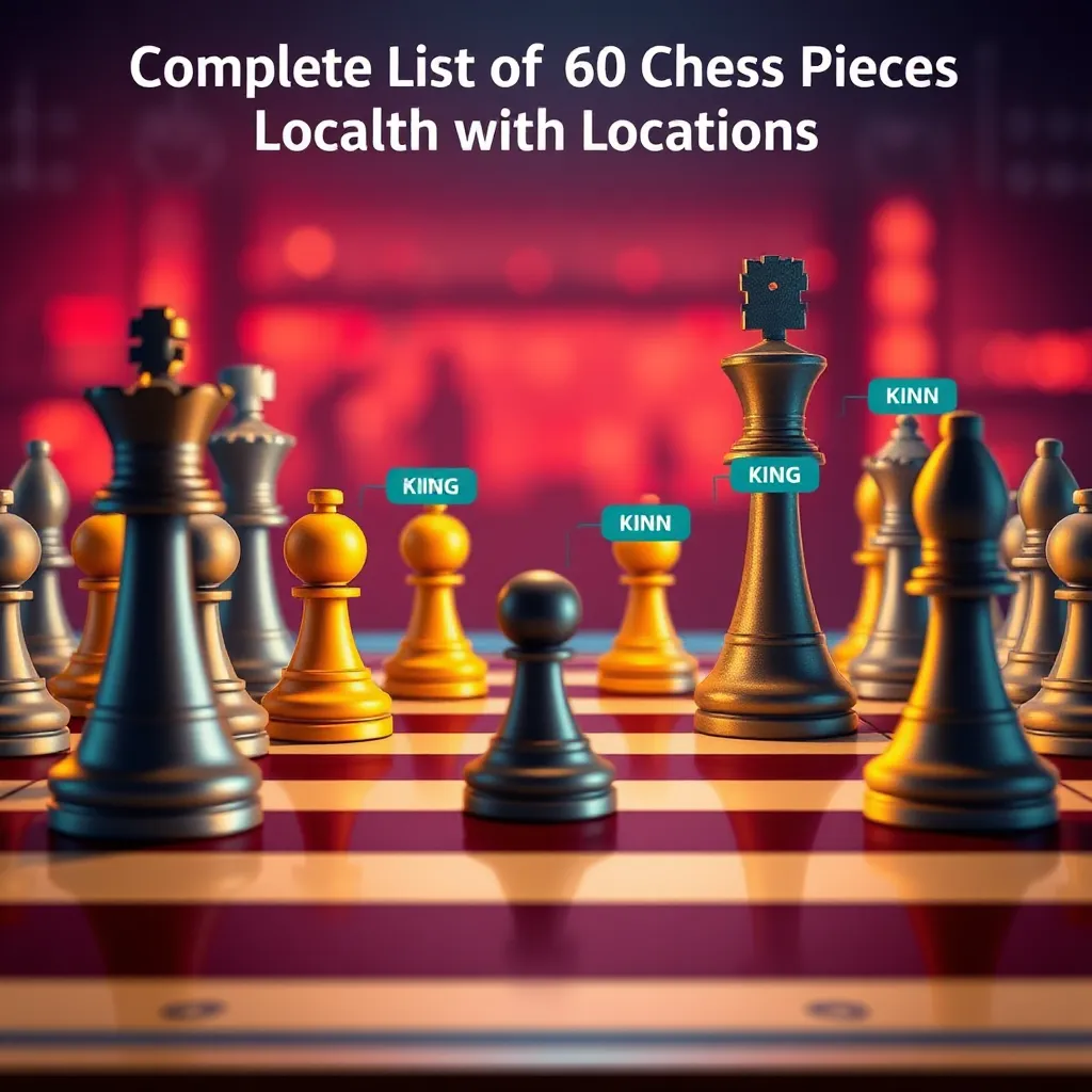Complete List of 60 Chess Pieces with Locations : LevelUpTalk