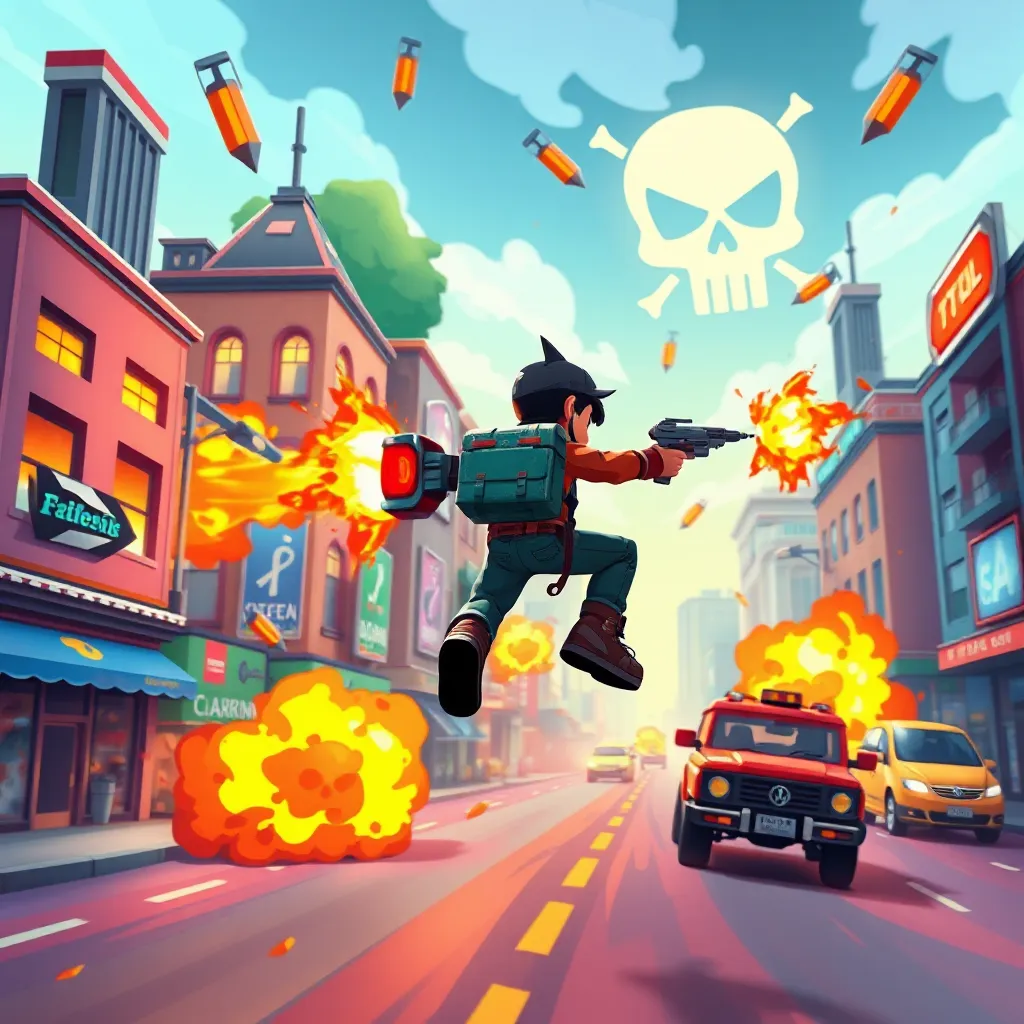 Colorful 2D Game with Jetpacks and Destruction Missions : LevelUpTalk