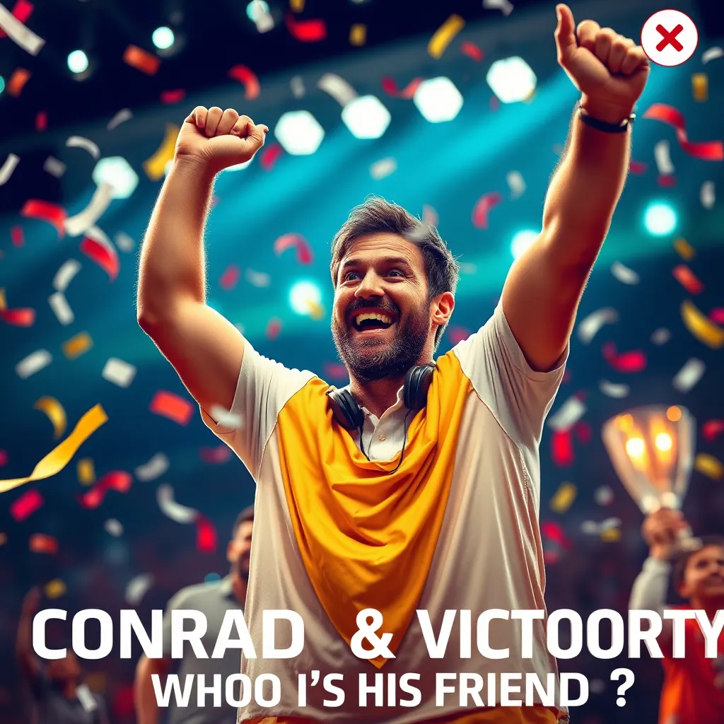 Conrad Celebrates Victory: Who is His Friend? : LevelUpTalk
