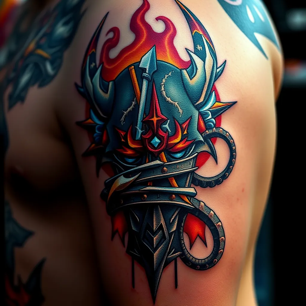 Impressive Doom Slayer Tattoo by Max LaCroix in Denver : LevelUpTalk