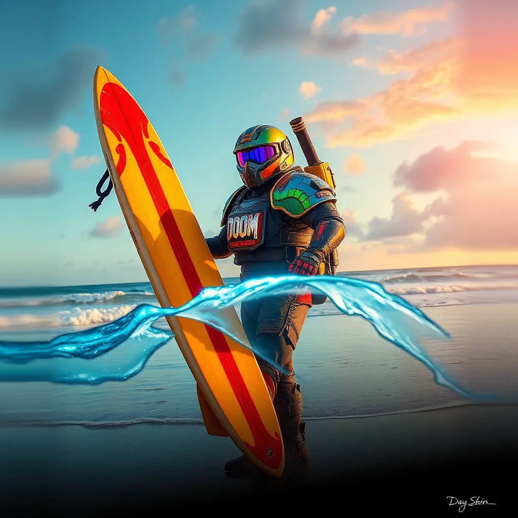 Day 51: Impractically-Armored Doomguy's Beach Skin : LevelUpTalk