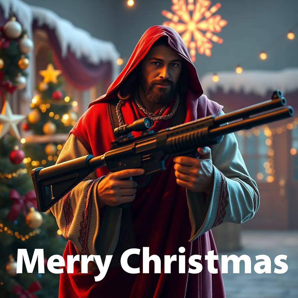 Merry Christmas: Doomguy as Jesus Christ with Shotgun : LevelUpTalk