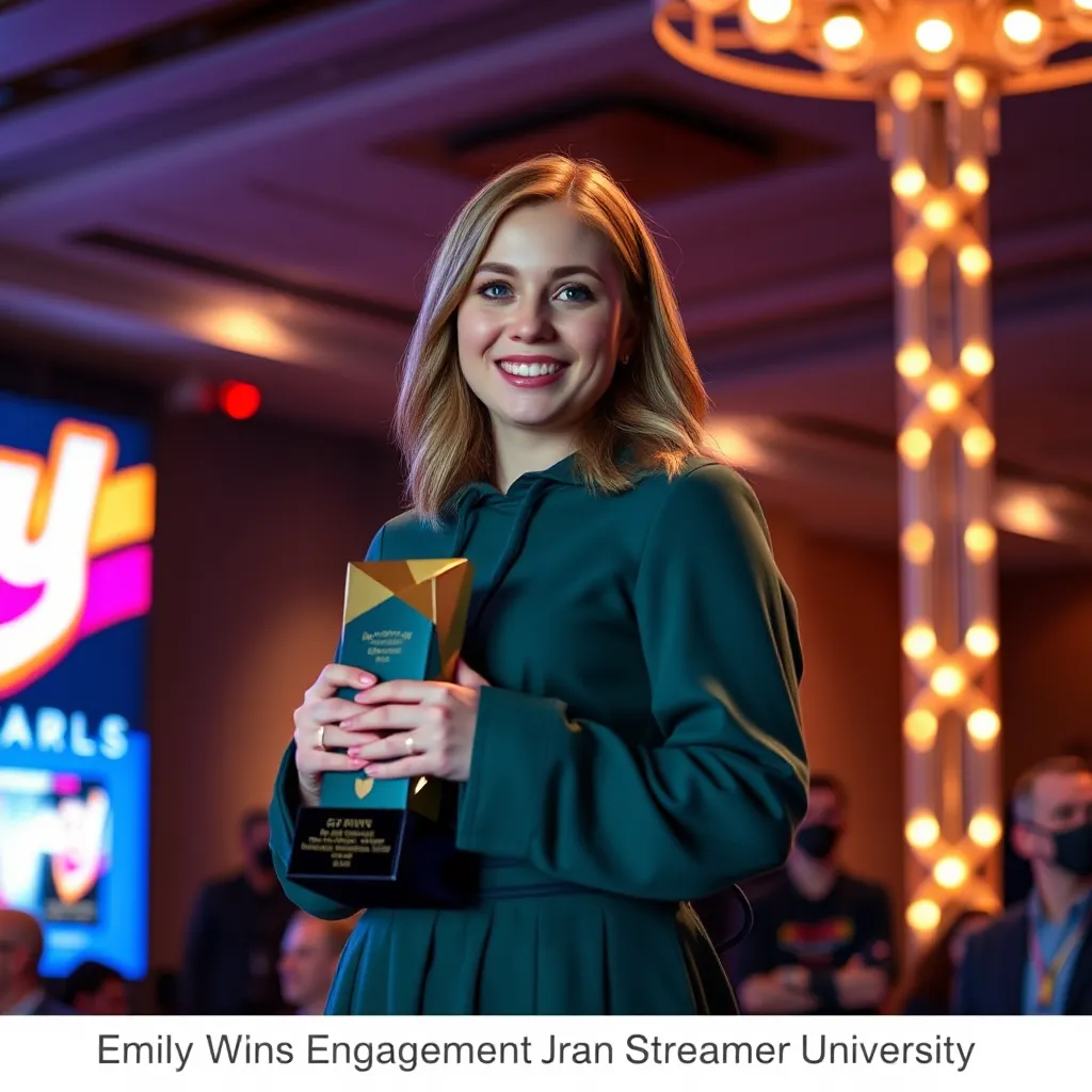 Emily Wins Engagement Guru Award from Streamer University : LevelUpTalk
