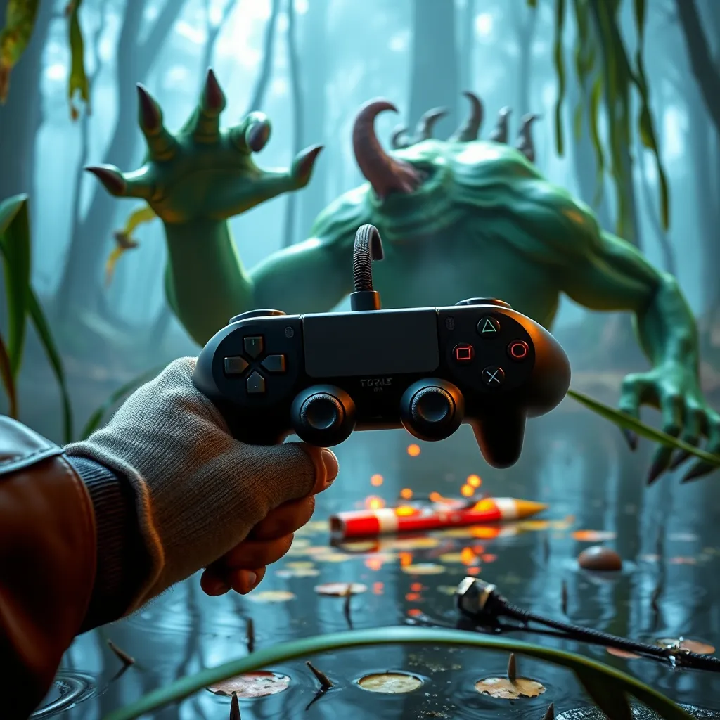 Upside-Down Controller Battles Green Monster of the Swamp : LevelUpTalk