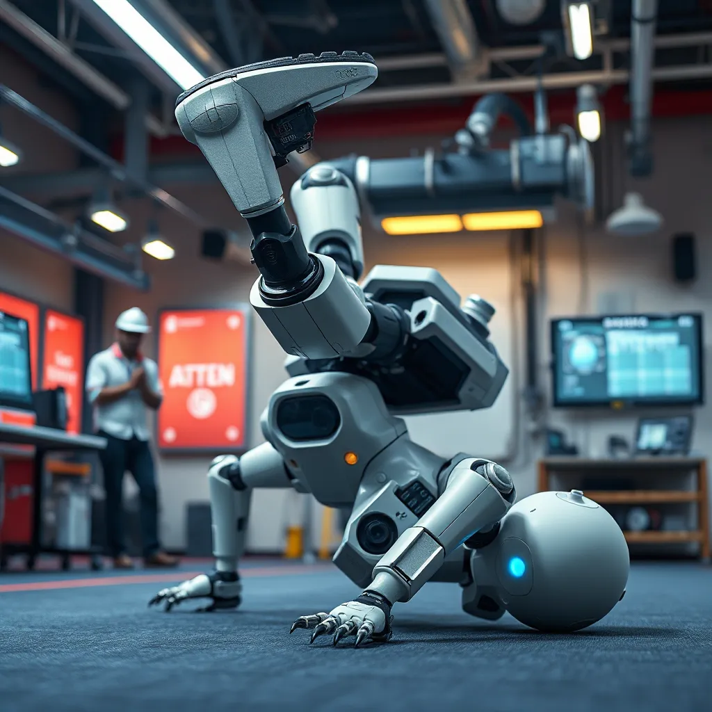 Humanoid Robot Malfunctions During Training Session : LevelUpTalk