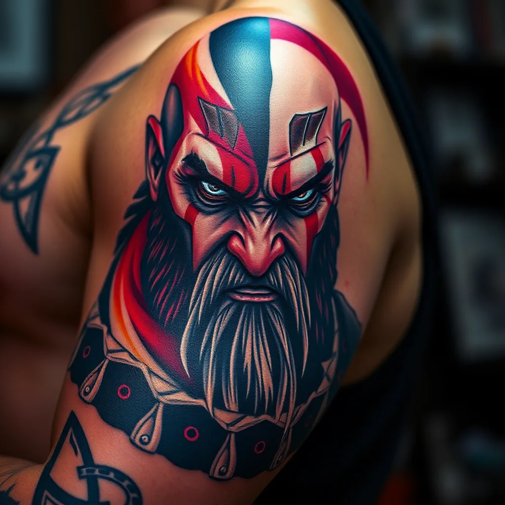 Fans Admire Impressive Kratos Tattoo Design : LevelUpTalk