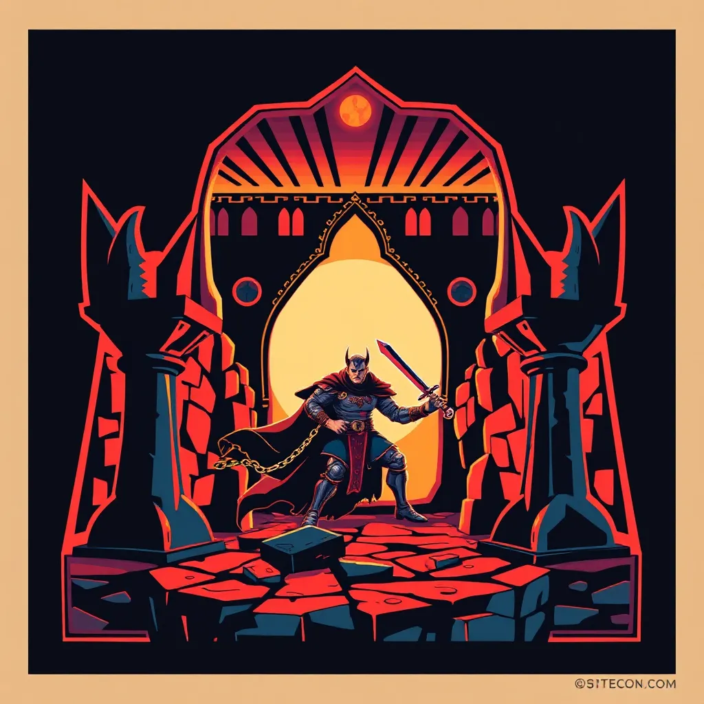 Explore the Linocut Print of Castlevania II's Simon's Quest : LevelUpTalk