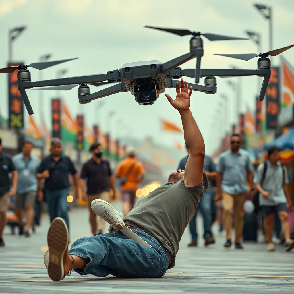 Man Gets Body Slammed by a Locust Drone in Hilarious Incident : LevelUpTalk