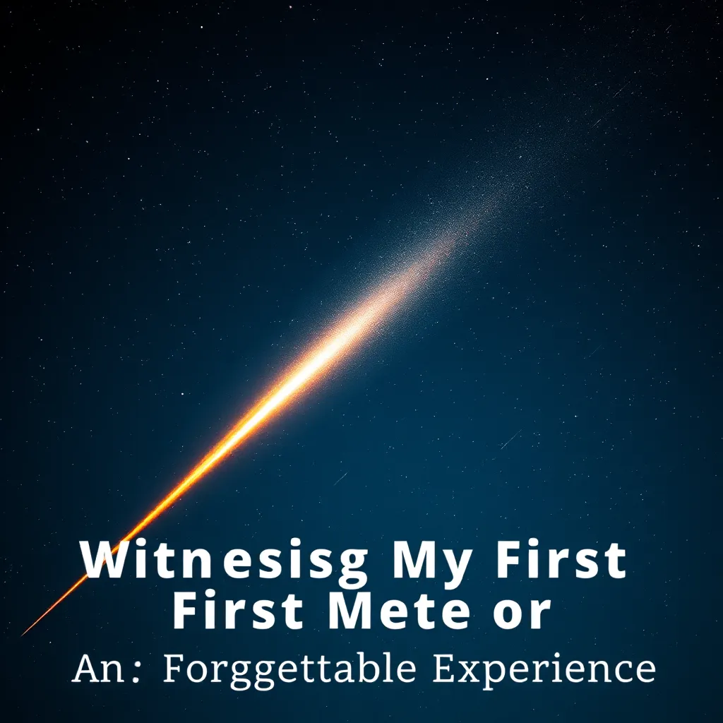 Witnessing My First Meteor: An Unforgettable Experience : LevelUpTalk