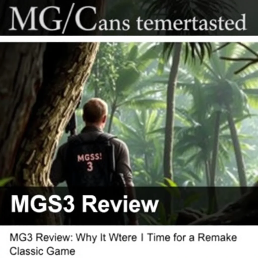 MGS3 Review: Why It's Time for a Remake of Classic Game : LevelUpTalk