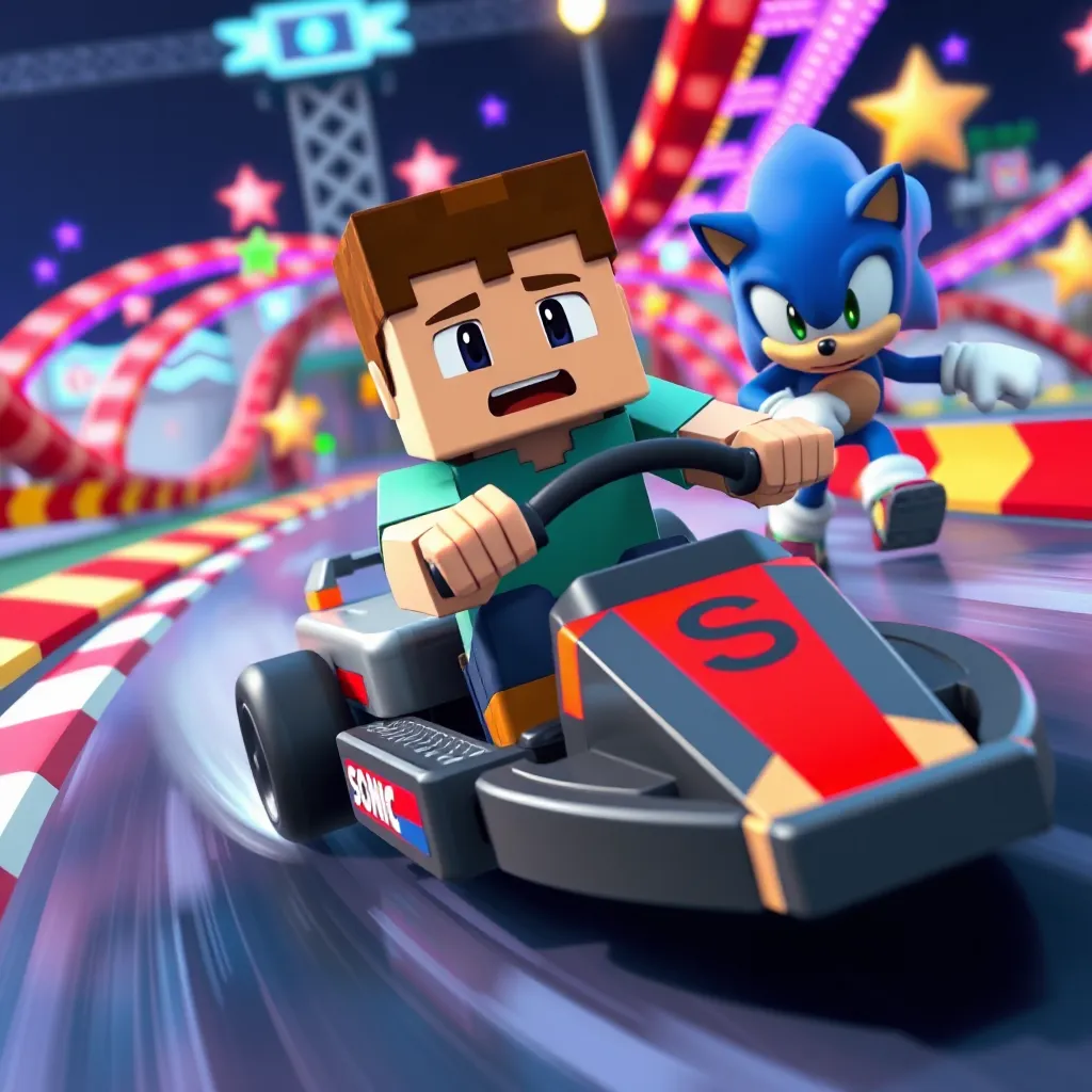 Minecraft Characters Race in Sonic Racing Crossworlds : LevelUpTalk
