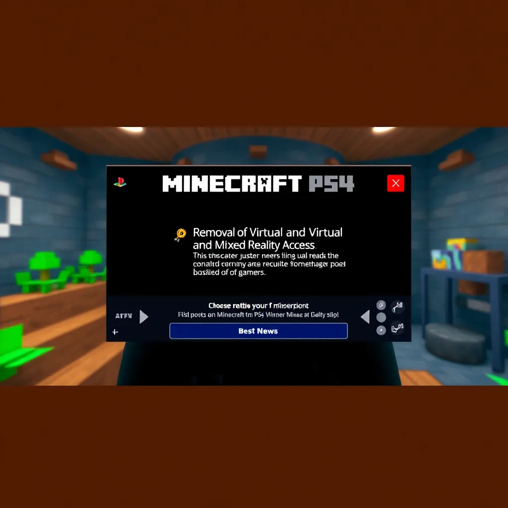 Minecraft PS4: Removal of Virtual and Mixed Reality Access : LevelUpTalk