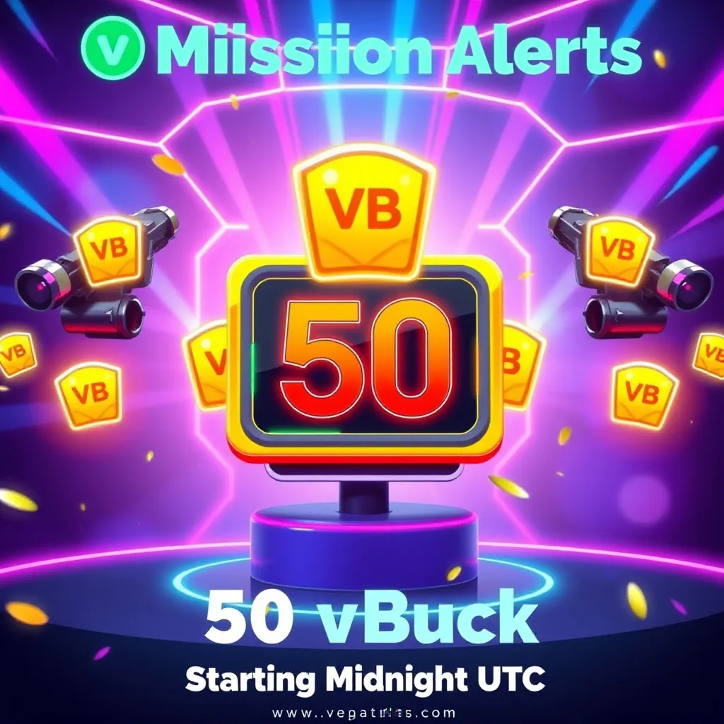New Mission Alerts Offer 50 vBucks Starting Midnight UTC : LevelUpTalk