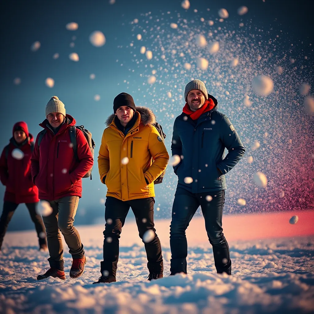 Models Chris and Sam Stand Strong in Snowball Showdown : LevelUpTalk