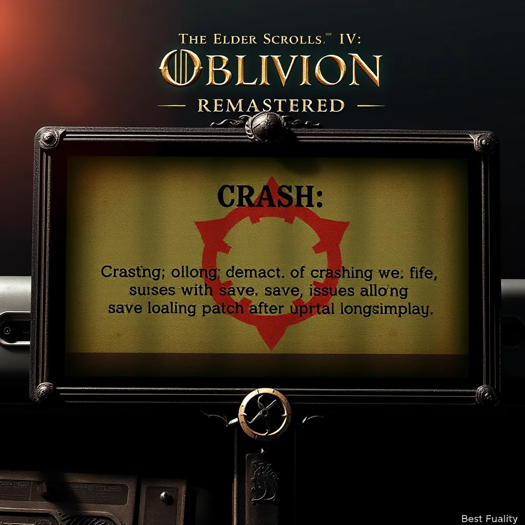 Oblivion Remastered Crashing Issues Spark Urgent Patch Call : LevelUpTalk