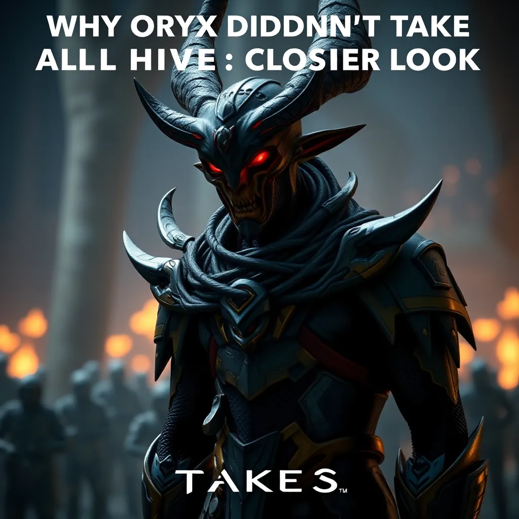 Why Oryx Didn't Take All the Hive: A Closer Look : LevelUpTalk