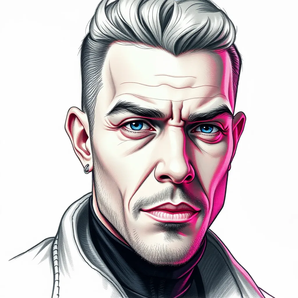 Artist's Pencil Drawing of V Features Unique Septum : LevelUpTalk