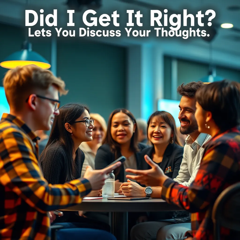 Did I Get It Right? Let's Discuss Your Thoughts : LevelUpTalk