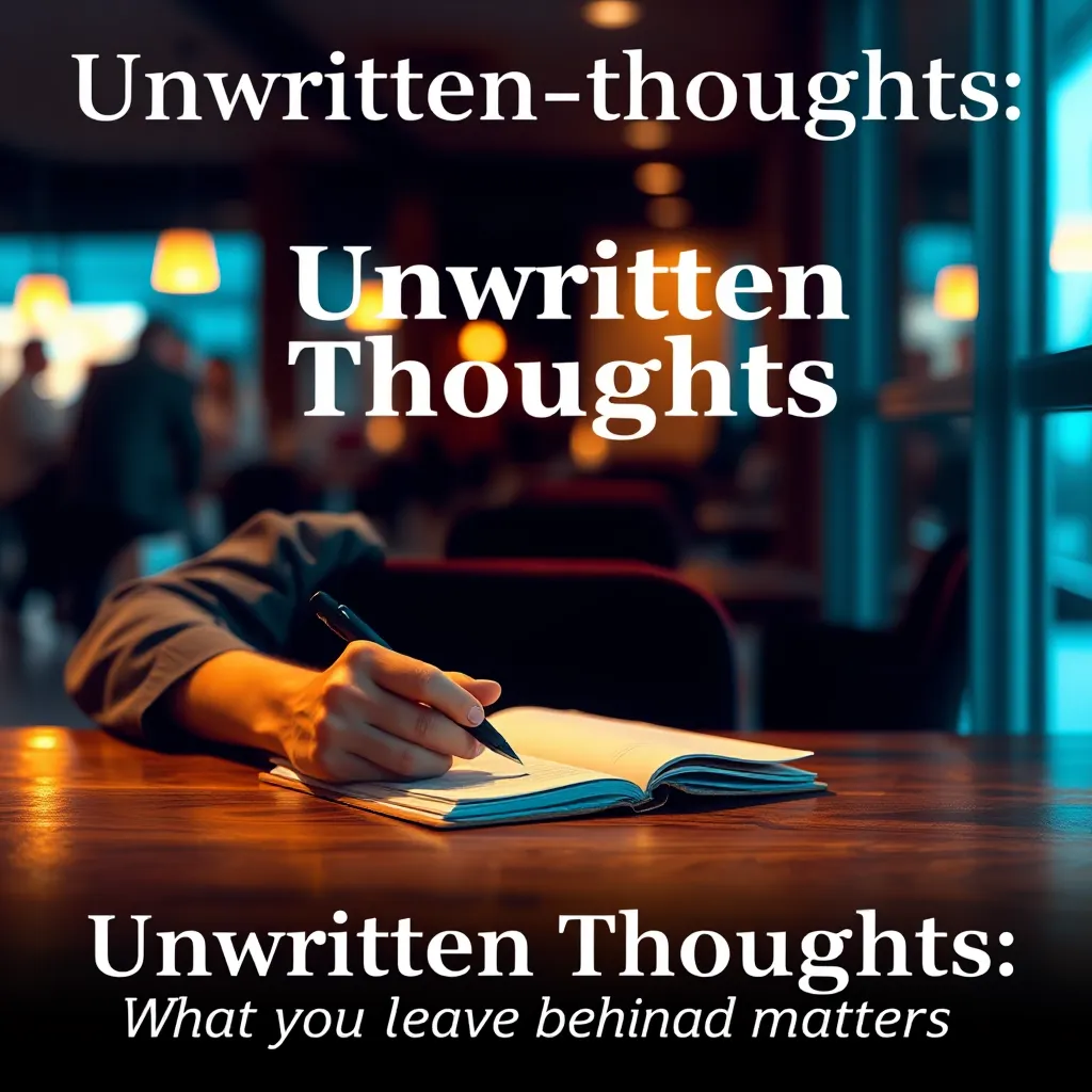 Unwritten Thoughts: What We Leave Behind Matters : LevelUpTalk