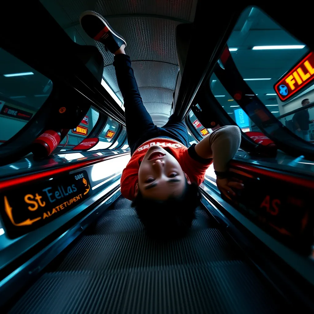 Accidental Upside Down Adventure Under Escalator : LevelUpTalk