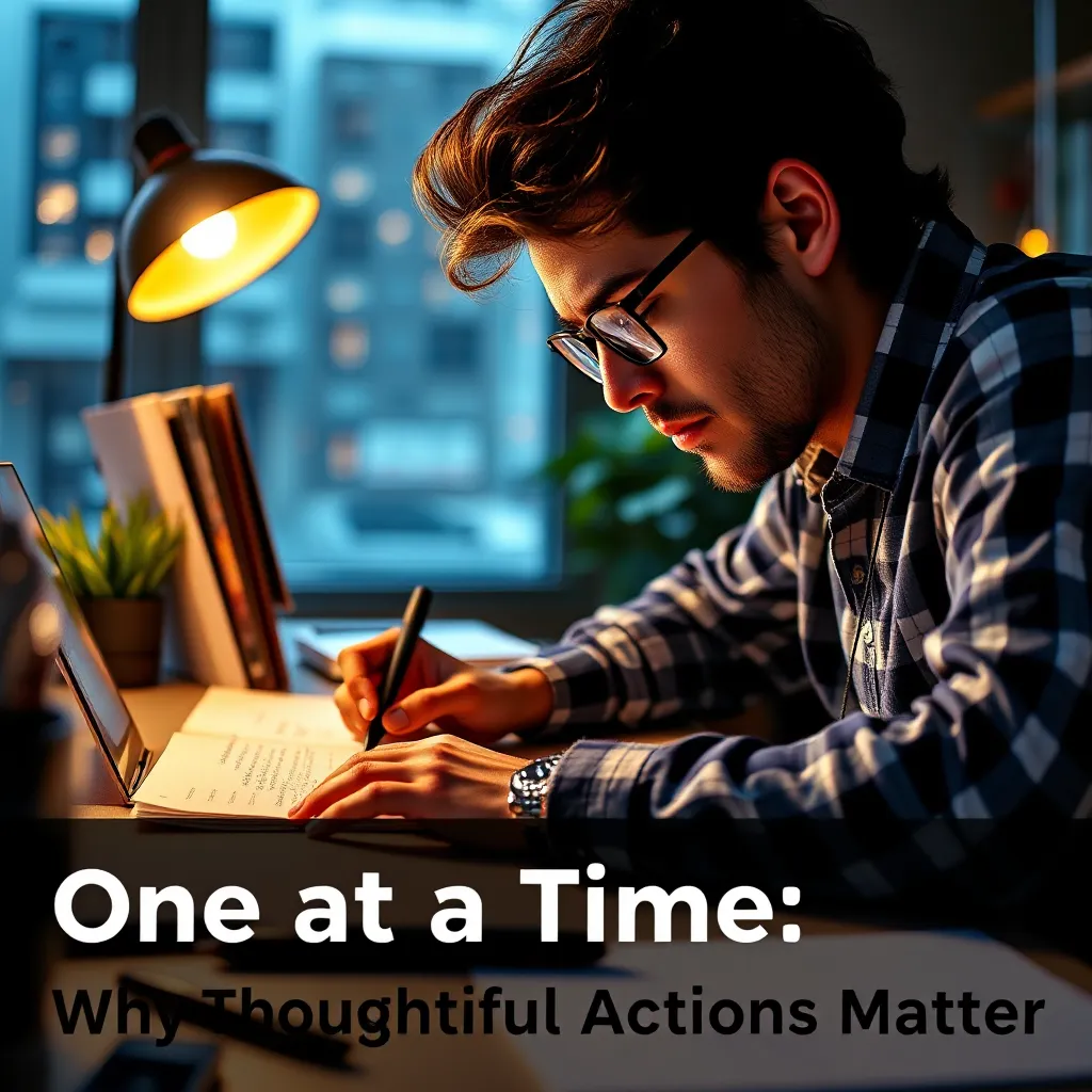One at a Time: Why Thoughtful Actions Matter : LevelUpTalk