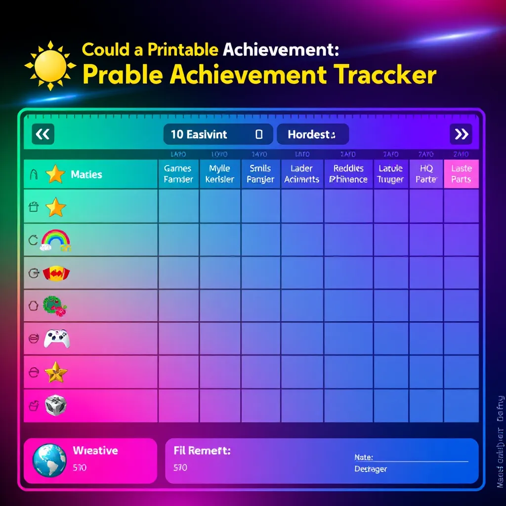 Could a Printable Achievement Tracker Enhance Gaming? : LevelUpTalk