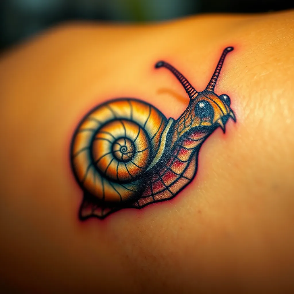Stunning Snail Tattoo Design Concept by Hatton Custom : LevelUpTalk
