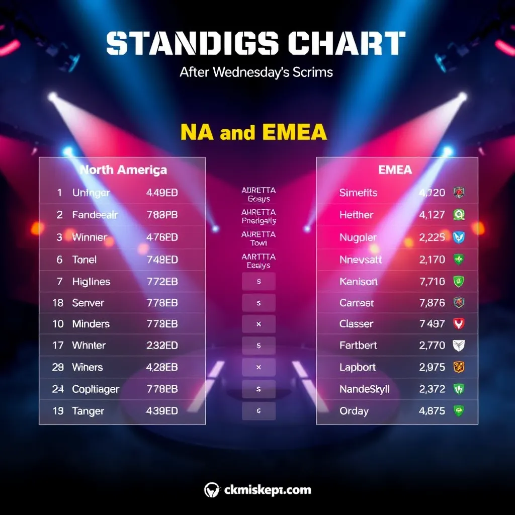 Final NA and EMEA Standings After Wednesday’s Scrims : LevelUpTalk
