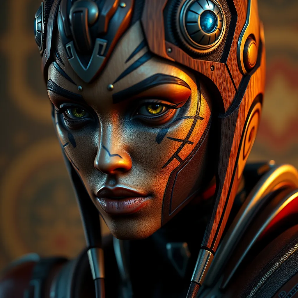 Stunning Wood Art Portrait of Tali'Zorah from Mass Effect : LevelUpTalk