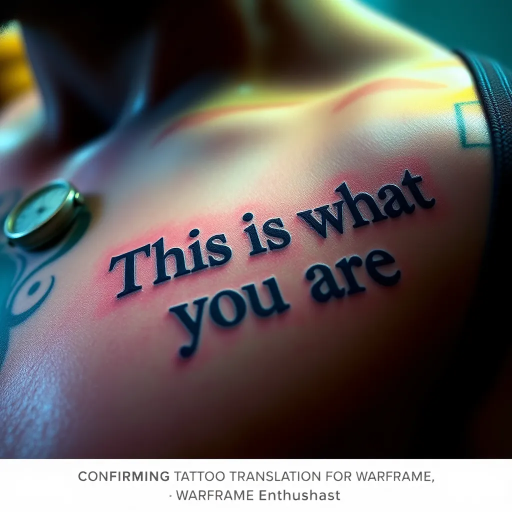 Confirming Tattoo Translation for Warframe Enthusiast : LevelUpTalk