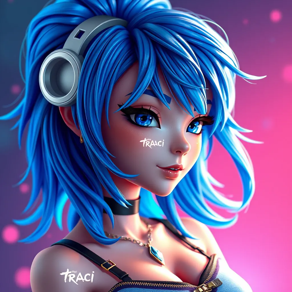 Stunning 3D Blue-Haired Traci Fanart Strikes a Chord : LevelUpTalk